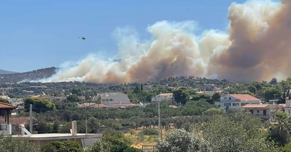 Μεγάλη φωτιά τώρα στο Κορωπί: Στα σπίτια οι φλόγες – Εκκενώνουν οι κάτοικοι