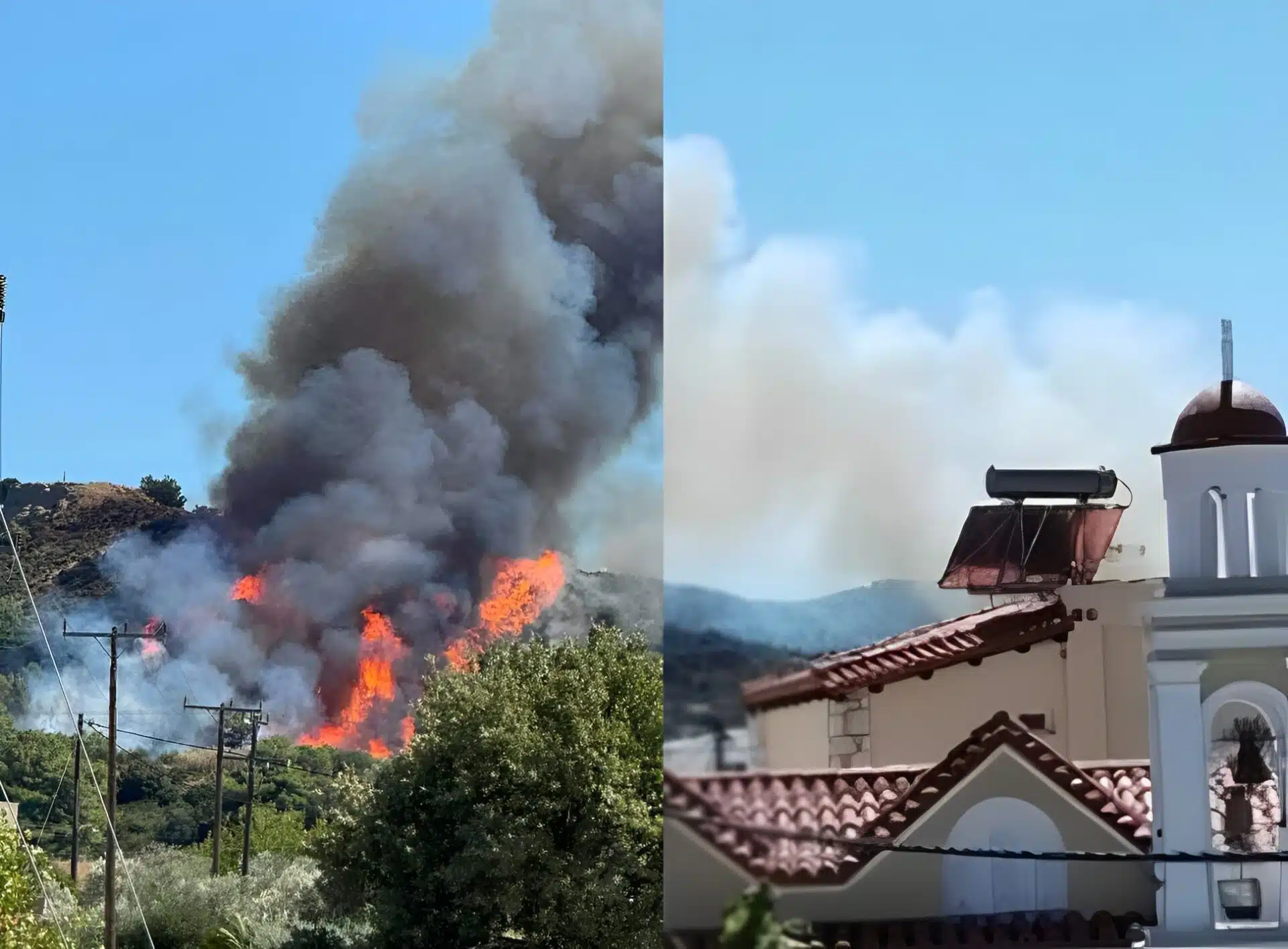 EKTAKTO TΩΡΑ – Μεγάλη φωτιά σε ελληνικό νησί κοντά σε σπίτια ...