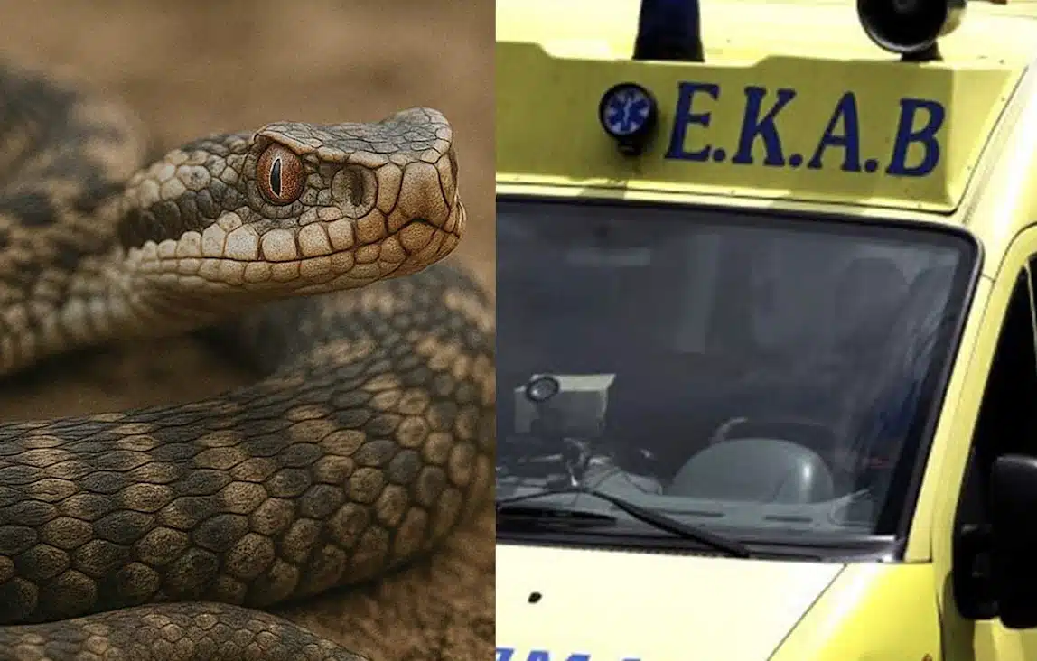 Οχιa δάγκωσe 40χρονο ενώ εργαζόταν σε χωράφι – Νοσηλεuεται στην εντατική